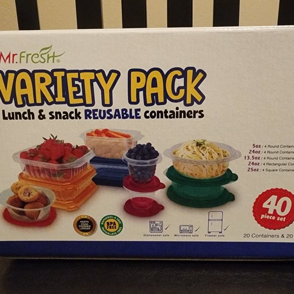 Mr. Fresh | Kitchen | Variety Pack Lunch Snack Reusable Containers | Poshmark